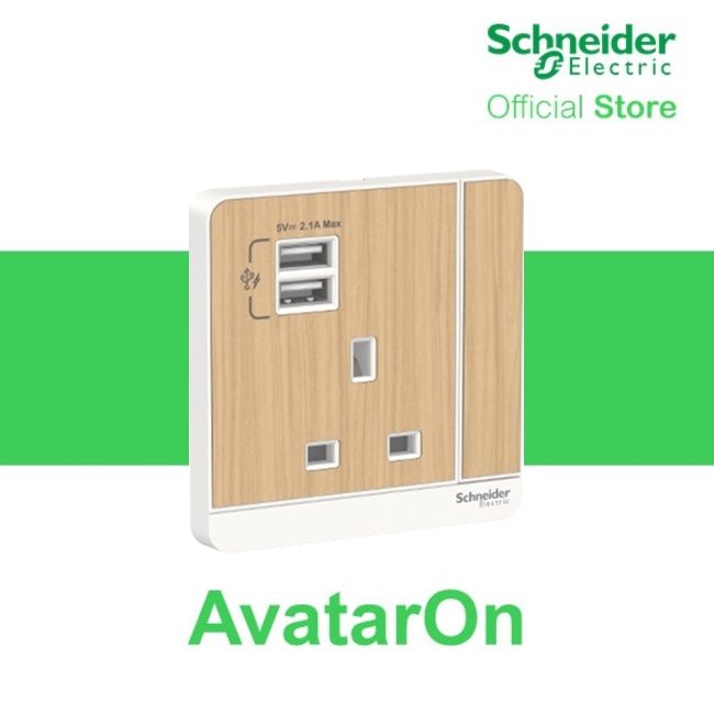 Schneider Electric AvatarOn 13A 250V USB Charger Switched Socket RRP ...