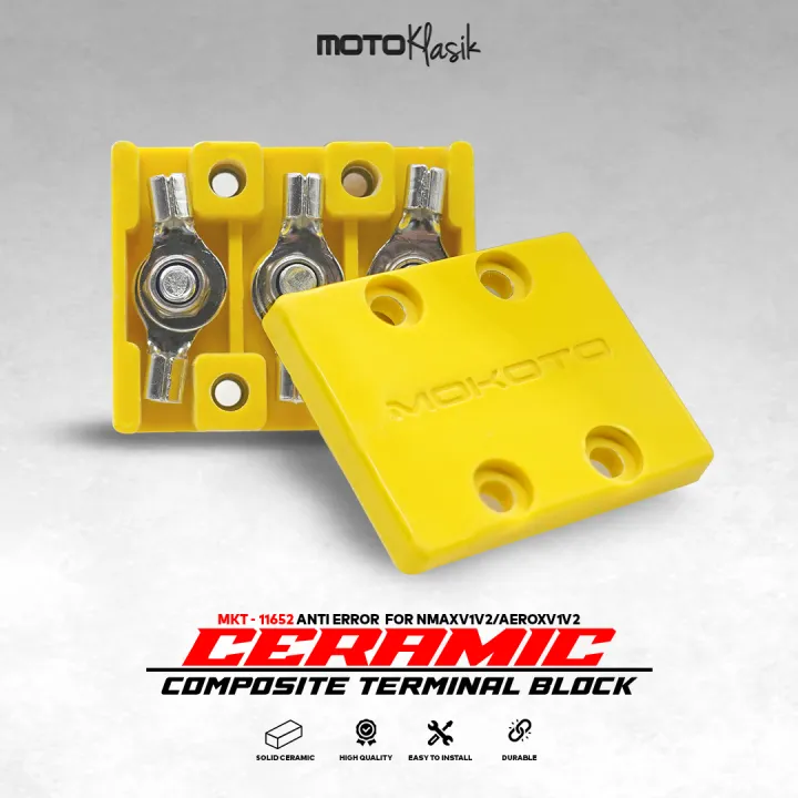 MOKOTO ERROR 12 NMAX V1 / V2 AEROX V1 / V2 CERAMIC TERMINAL BLOCK ANTI ...