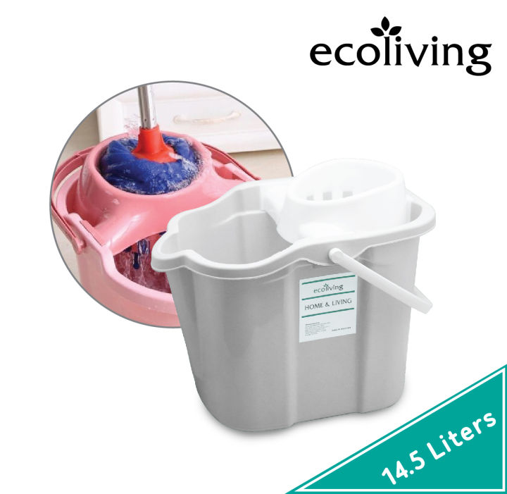 ECO LIVING Mopping Pail With Handle, Removable Cover, Mop Lantai Bucket ...