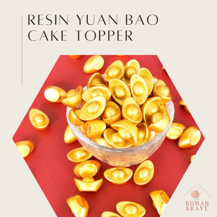RUMAH KRAVE - Resin Yuan Bao Cake Topper Yen Bao Hiasan Kue Dekorasi ...