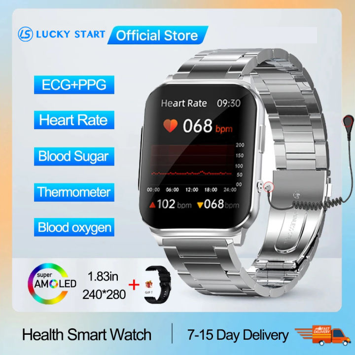 New Noninvasive Blood Glocose Health Smart Watch ECG HRV Body ...
