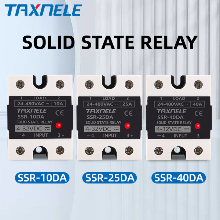 Solid State Relay SSR-10DA SSR-25DA SSR-40DA 10A 25A 40A SSR Input 3-32V DC Control 24-380V AC ...