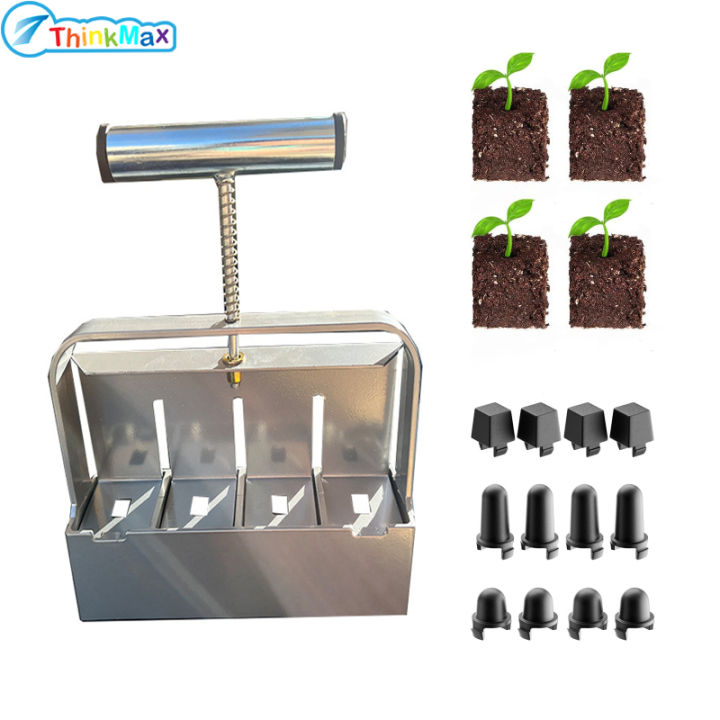 Soil Blocker, Soil Block Maker With 3 Sizes Seed Pins, Circular Handle ...