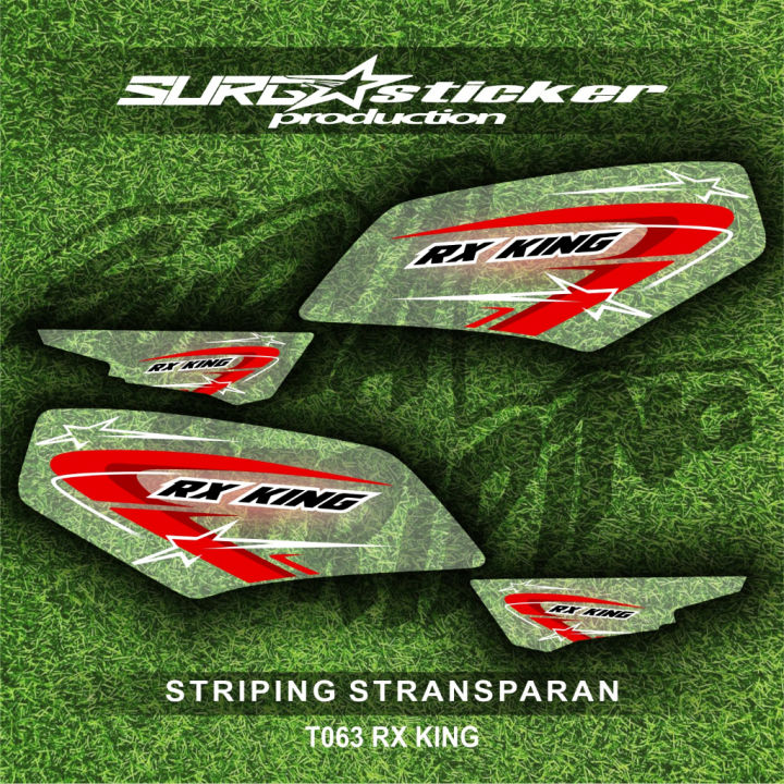 T063 Sticker Striping Transparan rx king Custom Variasi Simple tema ...