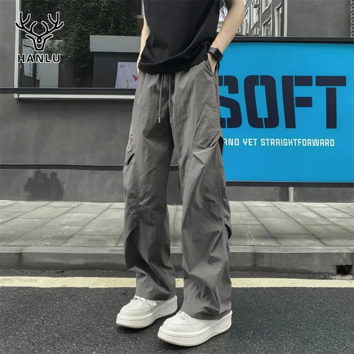 Hanlu กางเกงคาร์โก้ผ่อนคลายทันสมัยสำหรับผู้ชายและผู้หญิงเสื้อผ้าแนวสตรี ...