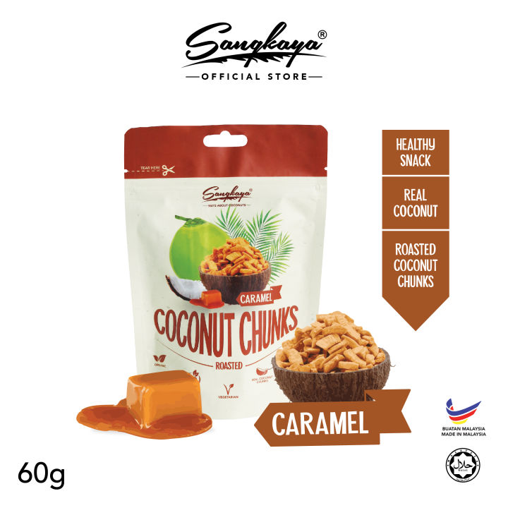 Sangkaya Roasted Coconut Chunk Snack - CARAMEL (60g) Gluten-Free | Lazada