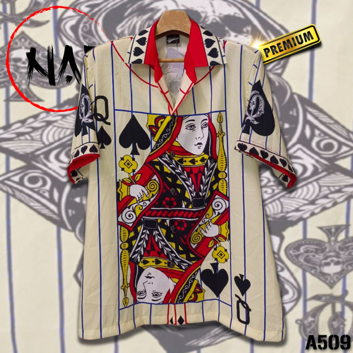 Napa Hawaii เสื้อฮาวายลายไพ่กระโหลก A509
