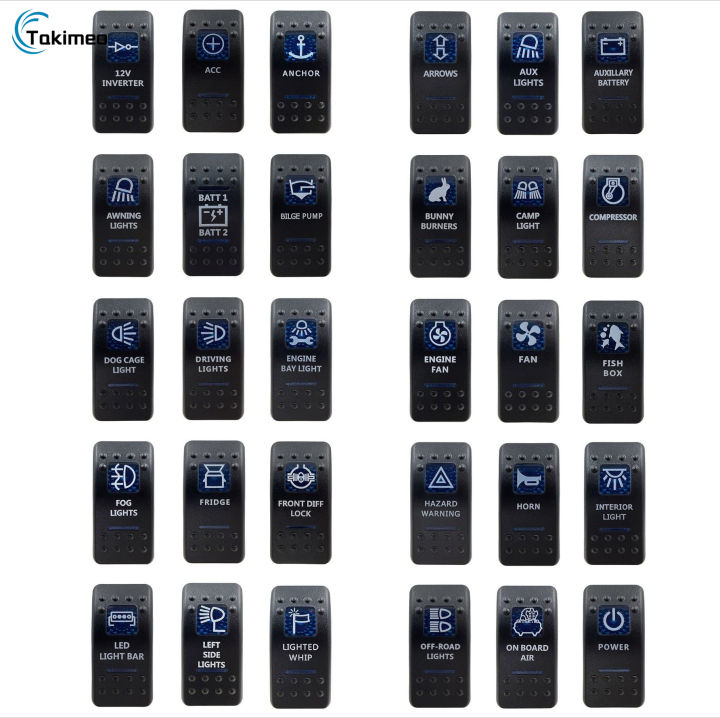 Takimeo Universal Waterproof Switch Button Fog Light Spot Light Roof ...