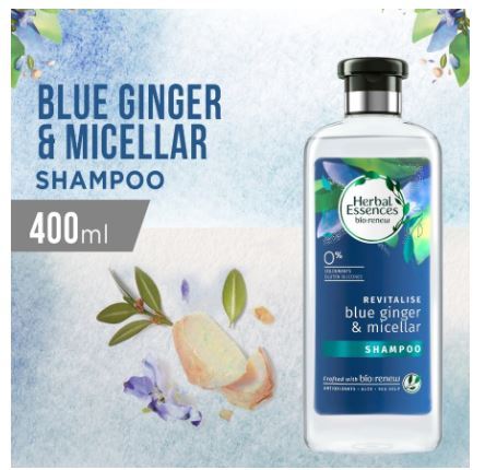 HERBAL ESSENCES Bio:Renew Revitalising Blue Ginger & Micellar Shampoo ...