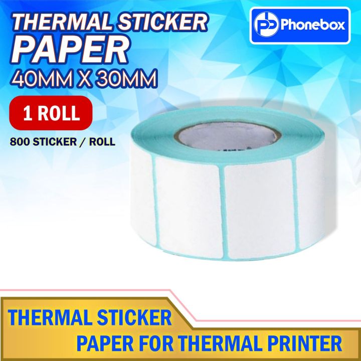 PHONEBOX 1 ROLL 40mm*30mm Thermal Sticker Paper for Thermal Printer ...
