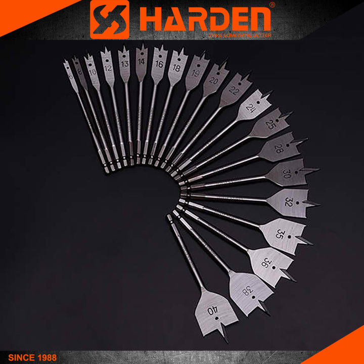 Harden 6mm-40mm Flat Wood Bits High Quality Flat Wood Flat Set with 1/4 ...