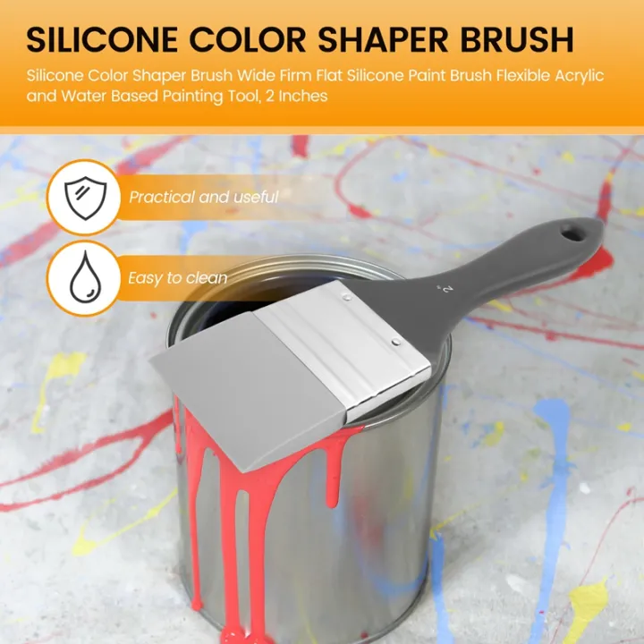 Silicone Color Shaper Brush Wide Firm Flat Silicone Paint Brush ...