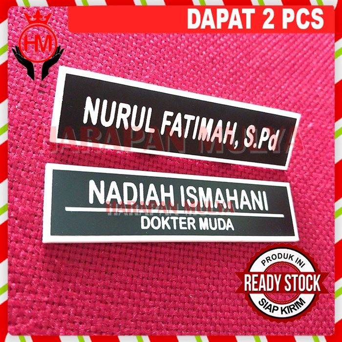 Papan Nama Dada Name Tag Grafir Custom Model Grafir - Harapan Mulya / 2 ...