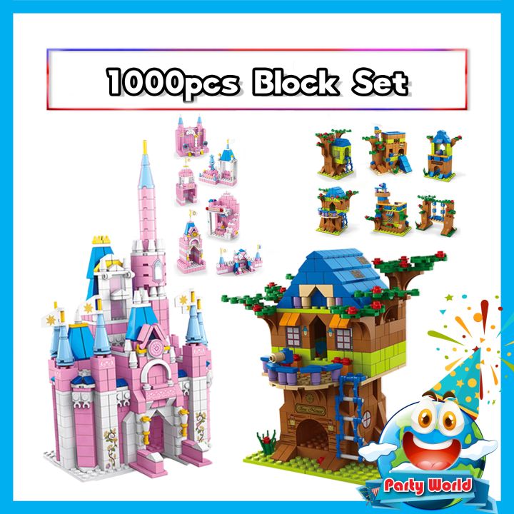 🎉[1000Pcs] Little Queen Castle Tree House Building Blocks Cartoon ...