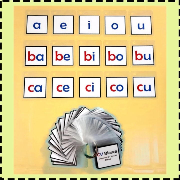 CV (Consonant Vowel) Blends Mini Cards Laminated Reading Materials for ...