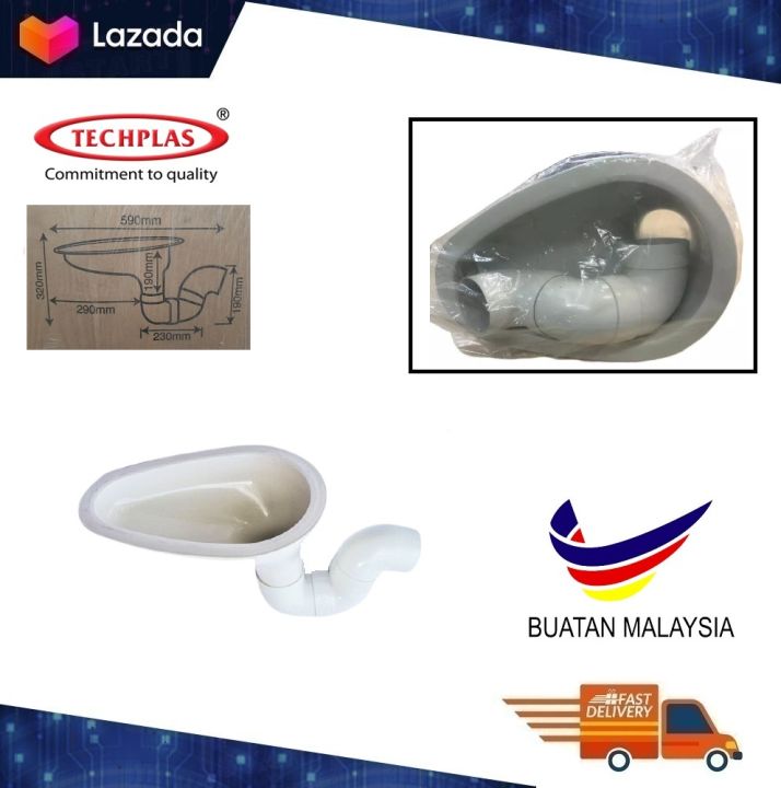 Tandas Plastik Cangkung / Mangkuk Tandas Plastik / Plastic Toilet Bowl Squatting Pan (TECHPLAS ...