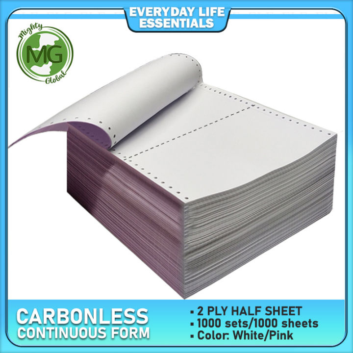 Carbonless Continuous Form 2 Ply 3 Ply 4 Ply Colored HALF SHEET 9.5" x ...