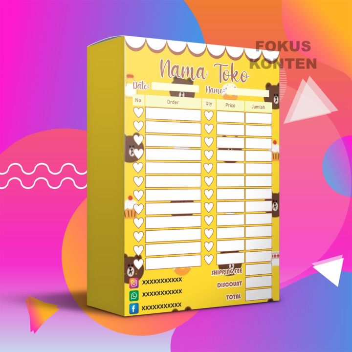 100 Desain Nota Olshop CDR v14 - Template | Lazada Indonesia