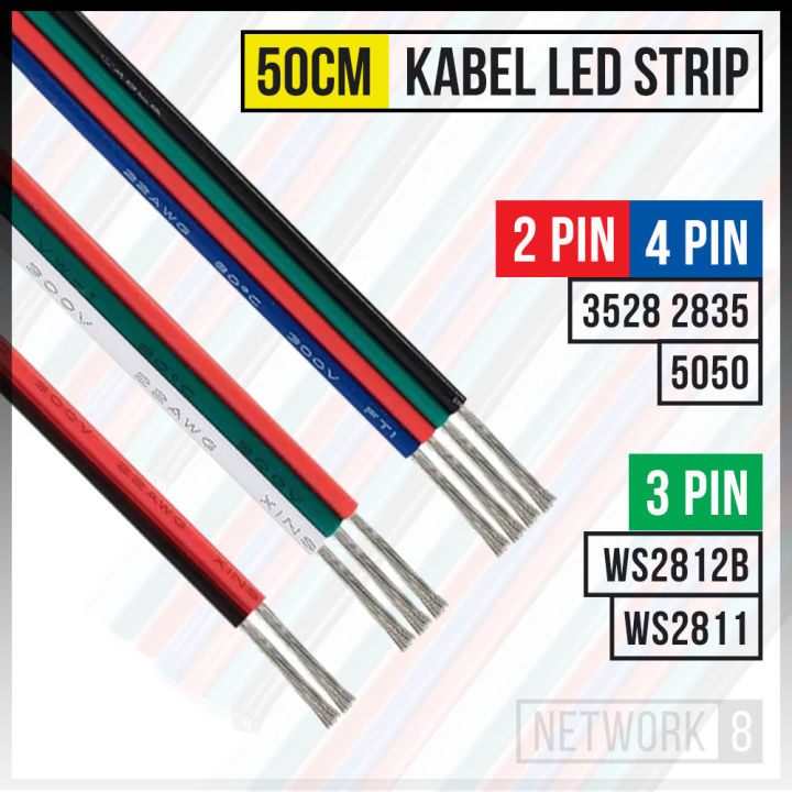 1 METER KABEL LED STRIP LAMPU LED STRIP 2 3 4 5 PIN JALUR BARIS ...