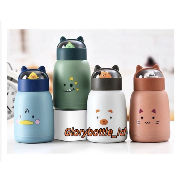 GB - A160 - BOTOL THERMOS ANAK KARAKTER CAT LUCU 360ML TAHAN PANAS & ANTI TUMPAH - BOTOL AIR ...