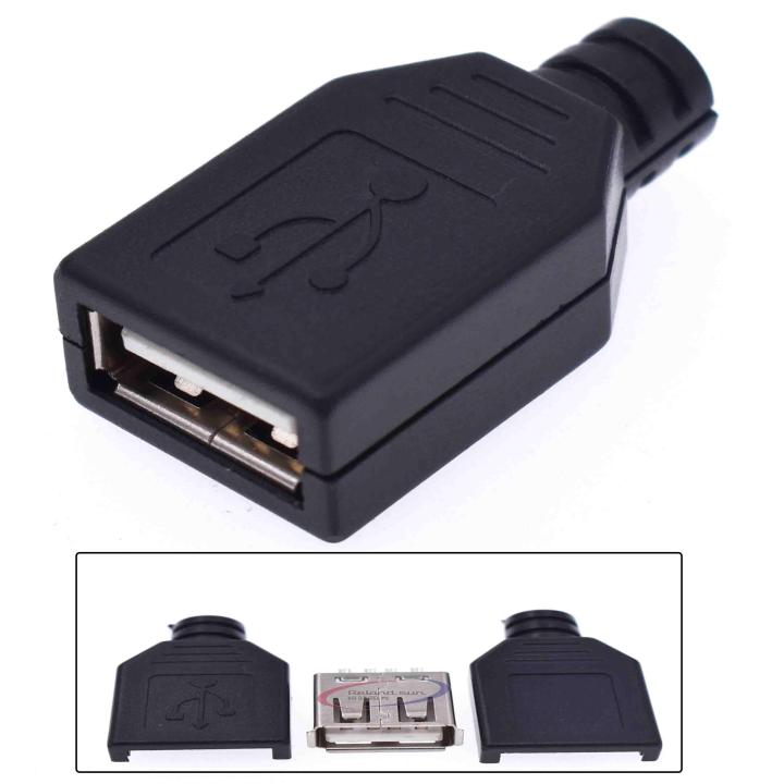 10pcs USB 2.0 Type A Male Female USB 4 Pin Plug Socket Connector With ...