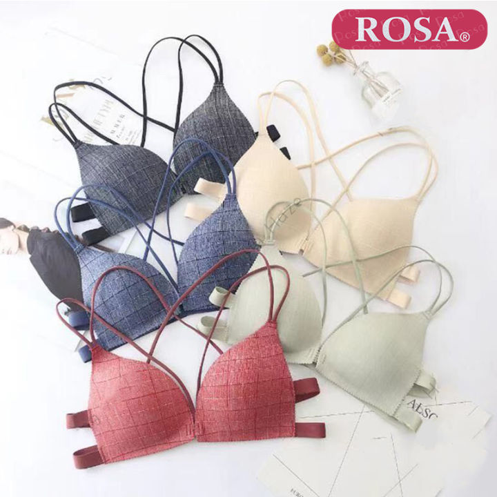Rosa Front Buckle Bra Thin Sling Seamless Push Up Bra 111 | Lazada PH