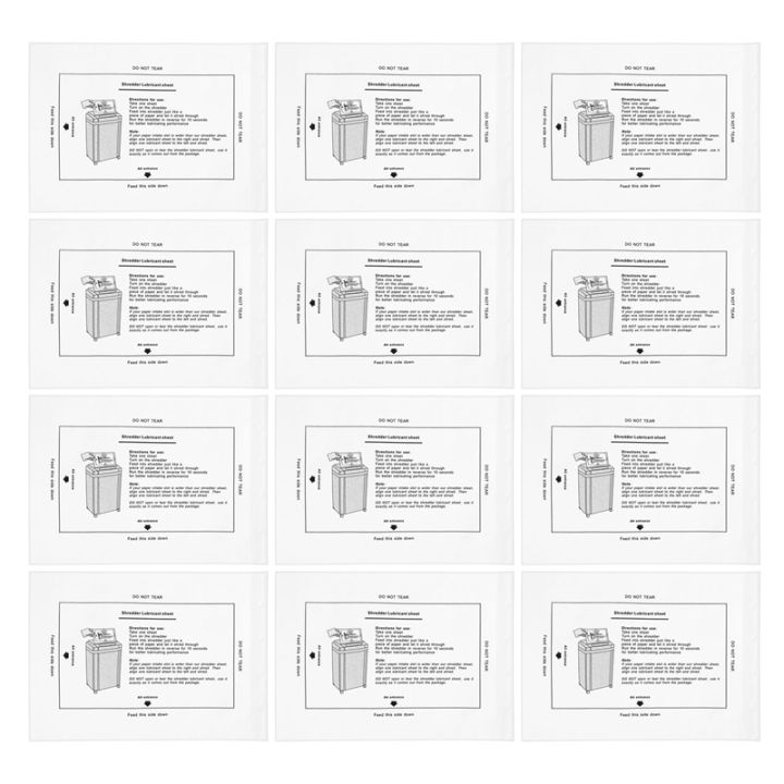12PCS Paper Shredder Lubricant Sheets Shredder Lubricating Oil Portable ...