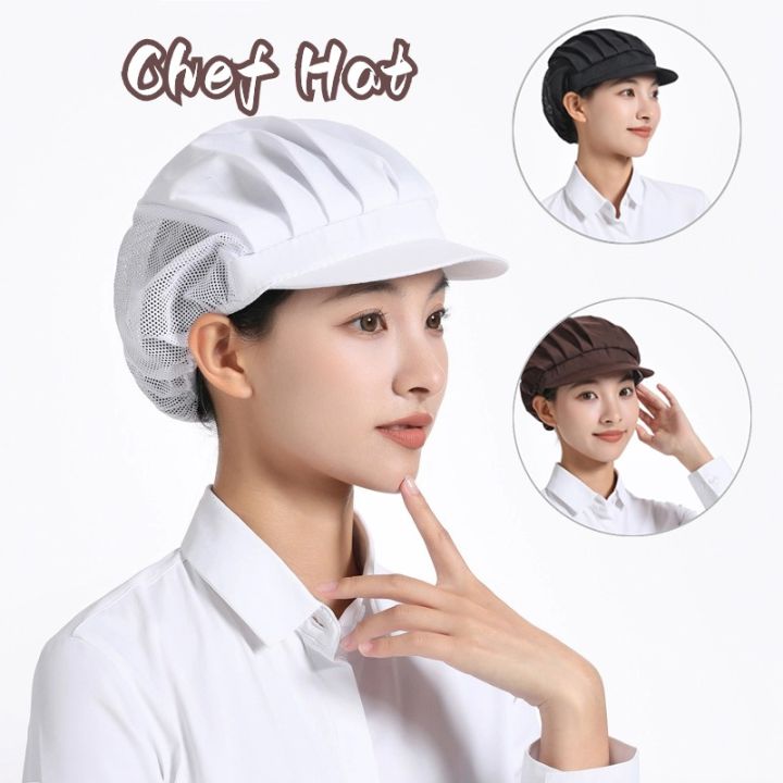 Chef Hat Work Hair Net Hat Dust-Proof Breathable Caps Kitchen Workshop ...