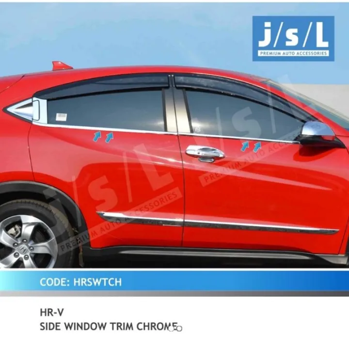 HRV LIST LIS KACA SAMPING SIDE WINDOW TRIM PINTU COVER CHROME KROM 4 PC ...