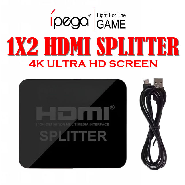 HDMI Screen Splitter 4k Ultra HD Two-way Compact Port Hub Box 1 in 2 ...