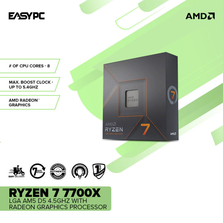 EasyPC | AMD RYZEN 7 7700X AM5 D5 4.5ghz Processor For Desktop PC | Lazada PH