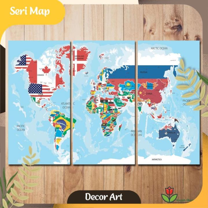 Decor Art - Hiasan Dinding Dekorasi Rumah Seri Anak Peta Dunia World ...