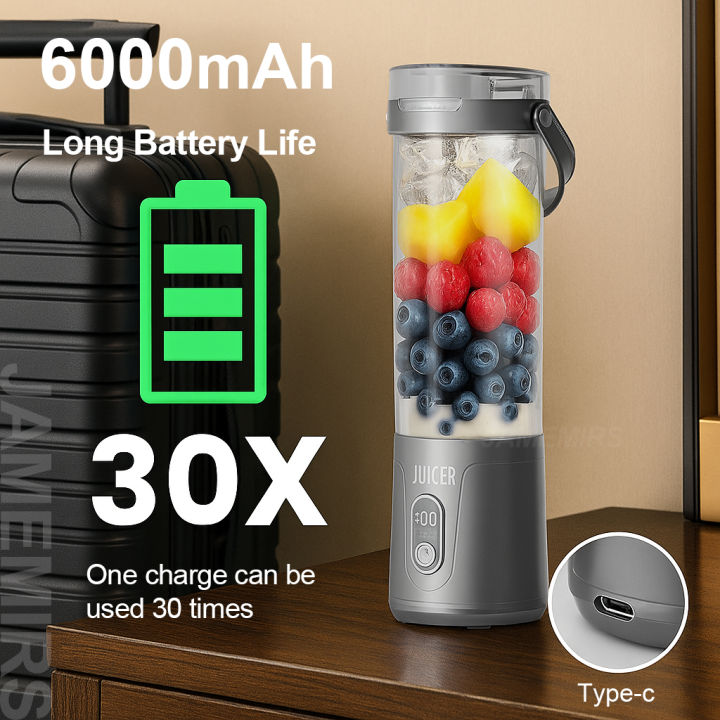 JameMirs Portable Juice Blender 550ML 12 Blades Mini Juicer Cup Hand ...