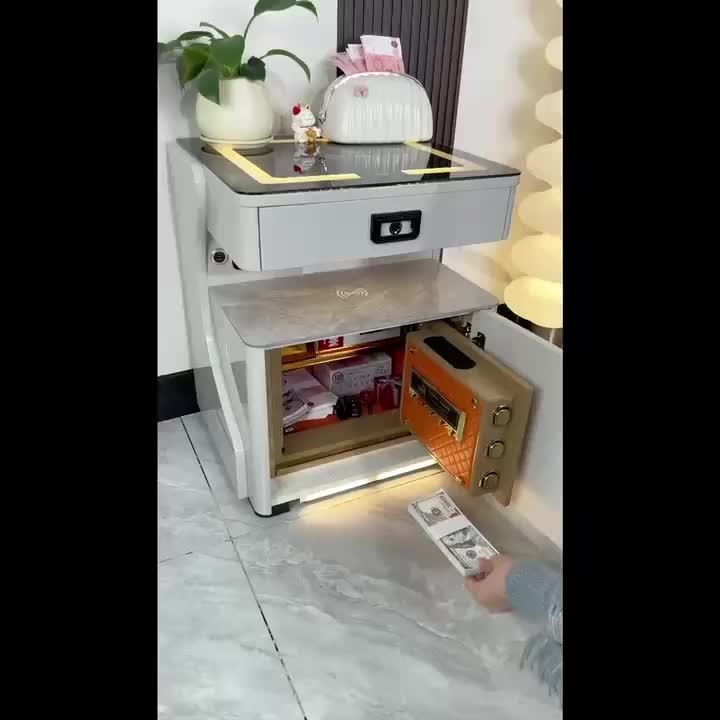 Tiger Smart Bedside Table Safe Storage Simple Home Wireless Charging ...