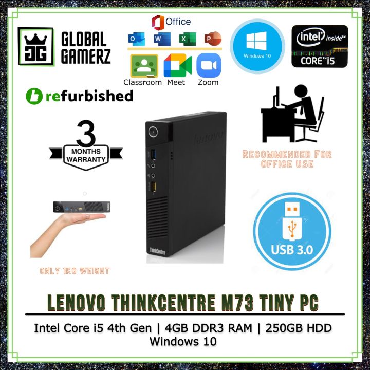 Lenovo ThinkCentre M73 Tiny pc Intel Core i5 4th Gen / 4GB DDR3 Ram ...