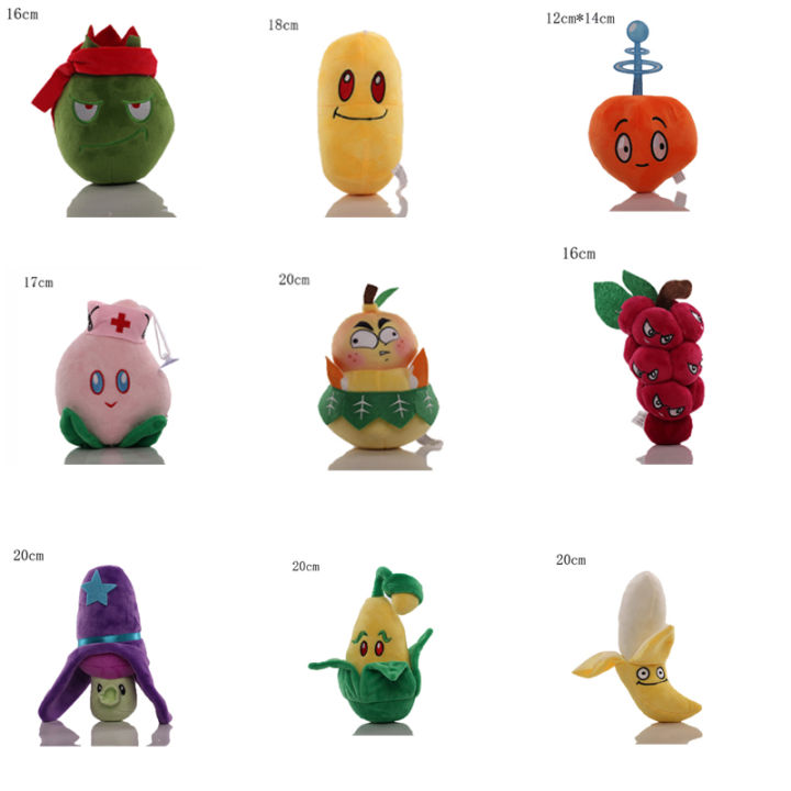 1pcs 12 X 14cm-22cm Plants vs Zombies 2 Sun Bean E.M.Peach Plush Toys ...