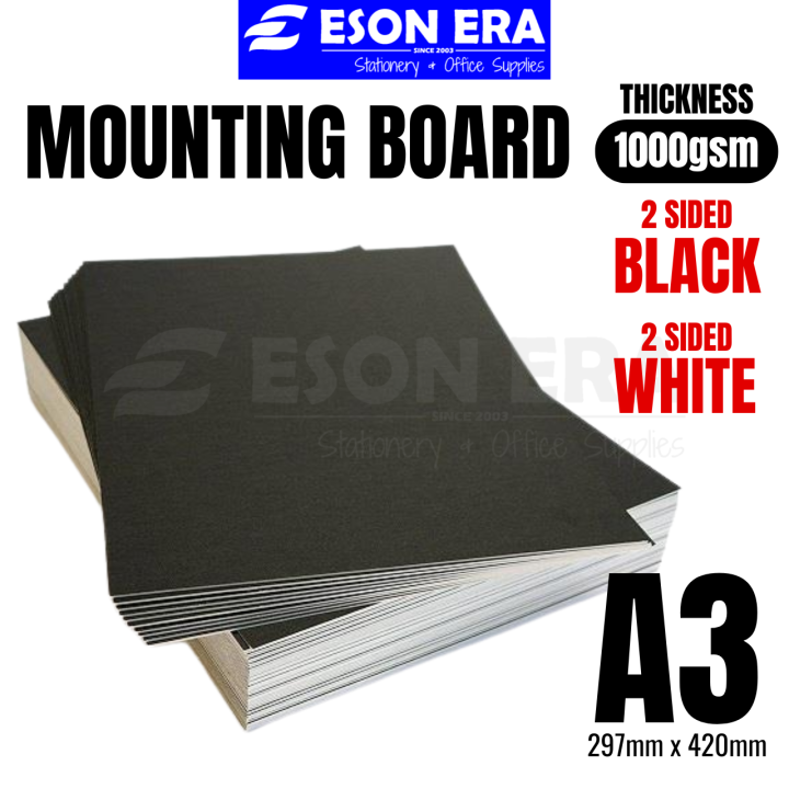 [A3] Mounting Board A3 1000gsm 10pcs Black Card Board Chip Board Kad Tebal | Lazada