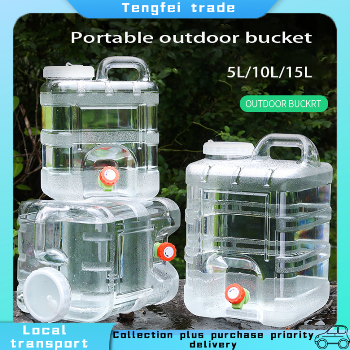 5L / 10L / 15L portable multifunctional transparent food grade water storage container/household ...