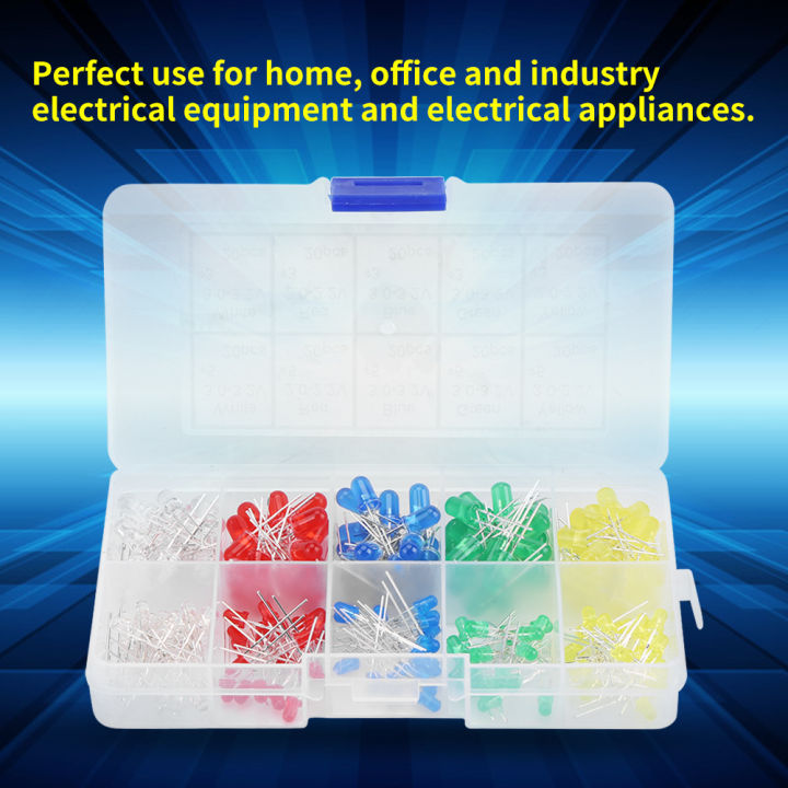 200Pcs 3mm & 5mm Mini 5 Colors Assorted Red Yellow White Green Blue ...