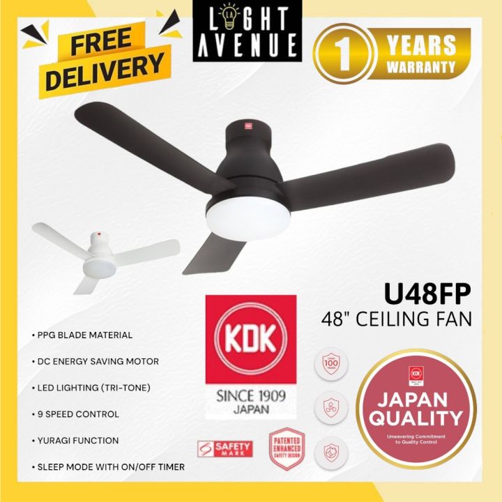 KDK U48FP Ceiling Fan With LED Light And Remote Control 3 Blade 48 ...