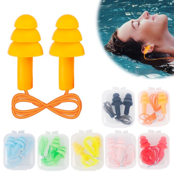 Comfortable Soft Reusable Waterproof PVC Rope Earplugs Swimming ...