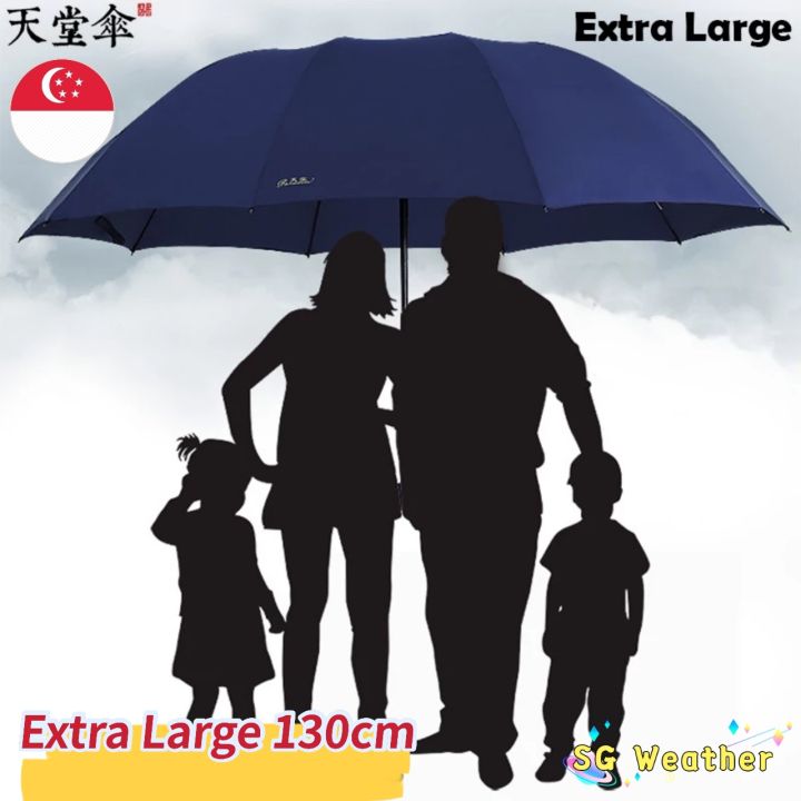 (SG Seller)130cm Big Umbrella extra-large 3 Folding UV Protection Sun ...