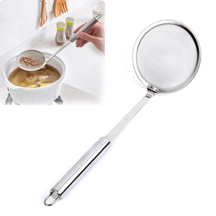 Stainless Steel Filter Spoon Mesh Colander Wire Oil Skimmer Strainer ...