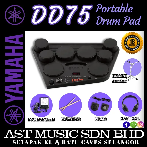 Yamaha DD75 Portable Digital Drums with Snare Stand (DD-75 / DD 75 ...