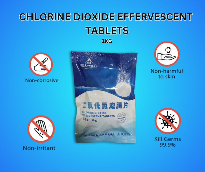 1KG Chlorine Dioxide Disinfectant Tablet Multi-Purpose Sanitizer ...