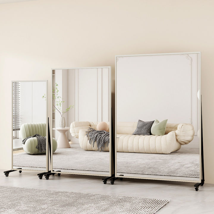 Movable dancing mirror with wheels home dancing full-length mirror full ...