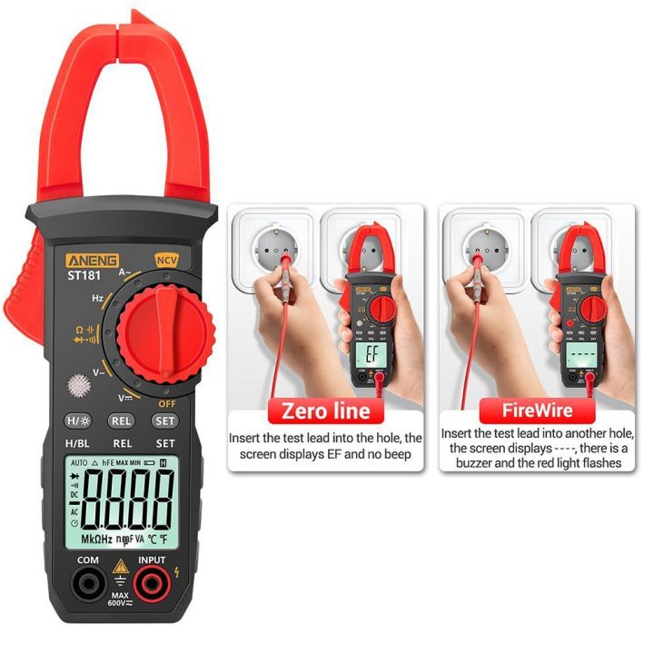 ANENG ST181 Clamp Meter Digital Multimeter Clamp Ammeter Transistor ...