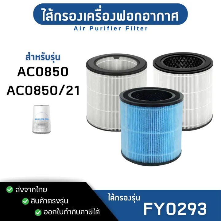 ไส้กรองอากาศ Philips AC0850 AC0850/21 ฟิลเตอร์ FY0293/30สำหรับเครื่อง ...