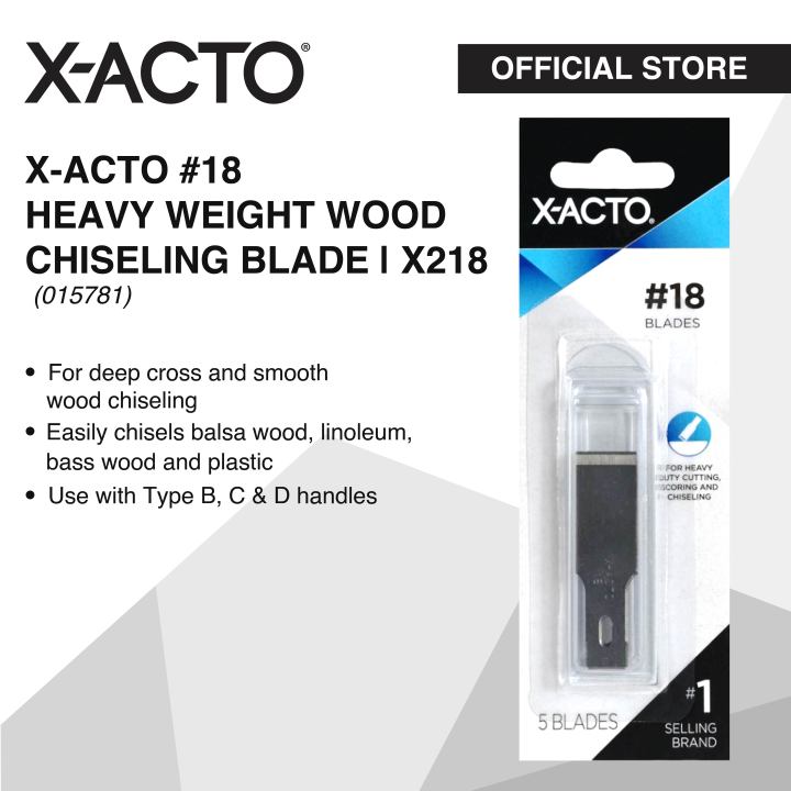 X-ACTO #18 Heavy Weight Wood Chiseling Blade Type B, C and D Handles ...