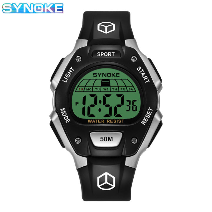 SYNOKE นาฬิกาดิจิตอลสำหรับเล่นกีฬานาฬิกากันน้ำสำหรับผู้ชายนาฬิกาคู่รัก ...